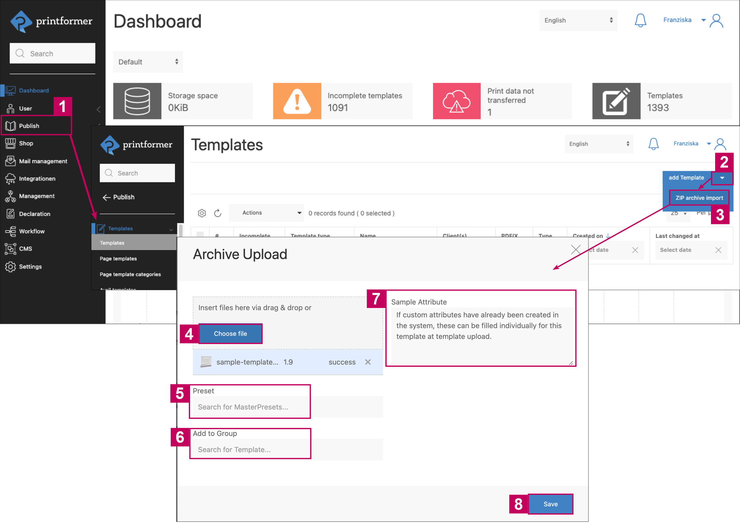 Upload and configure